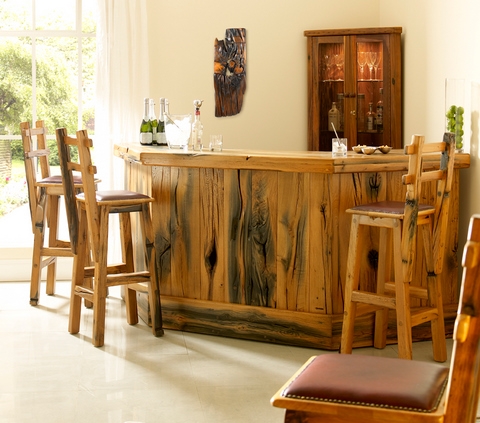 Bespoke Wine Bar in Reclaimed French Oak railway sleepers - Jarabosky